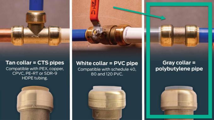 REPAIRING A GRAY PLASTIC POLYBUTYLENE (PB) WATERLINE. - Mobile Home Repair